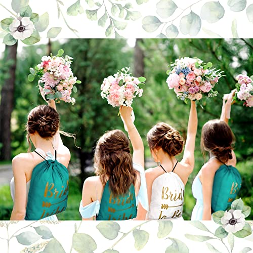 Shappy 12 Pieces Bride Drawstring Bags Bachelorette Party Drawstring Backpacks for Bridal Shower Wedding Party Bridesmaids Supplies Gift Bag
