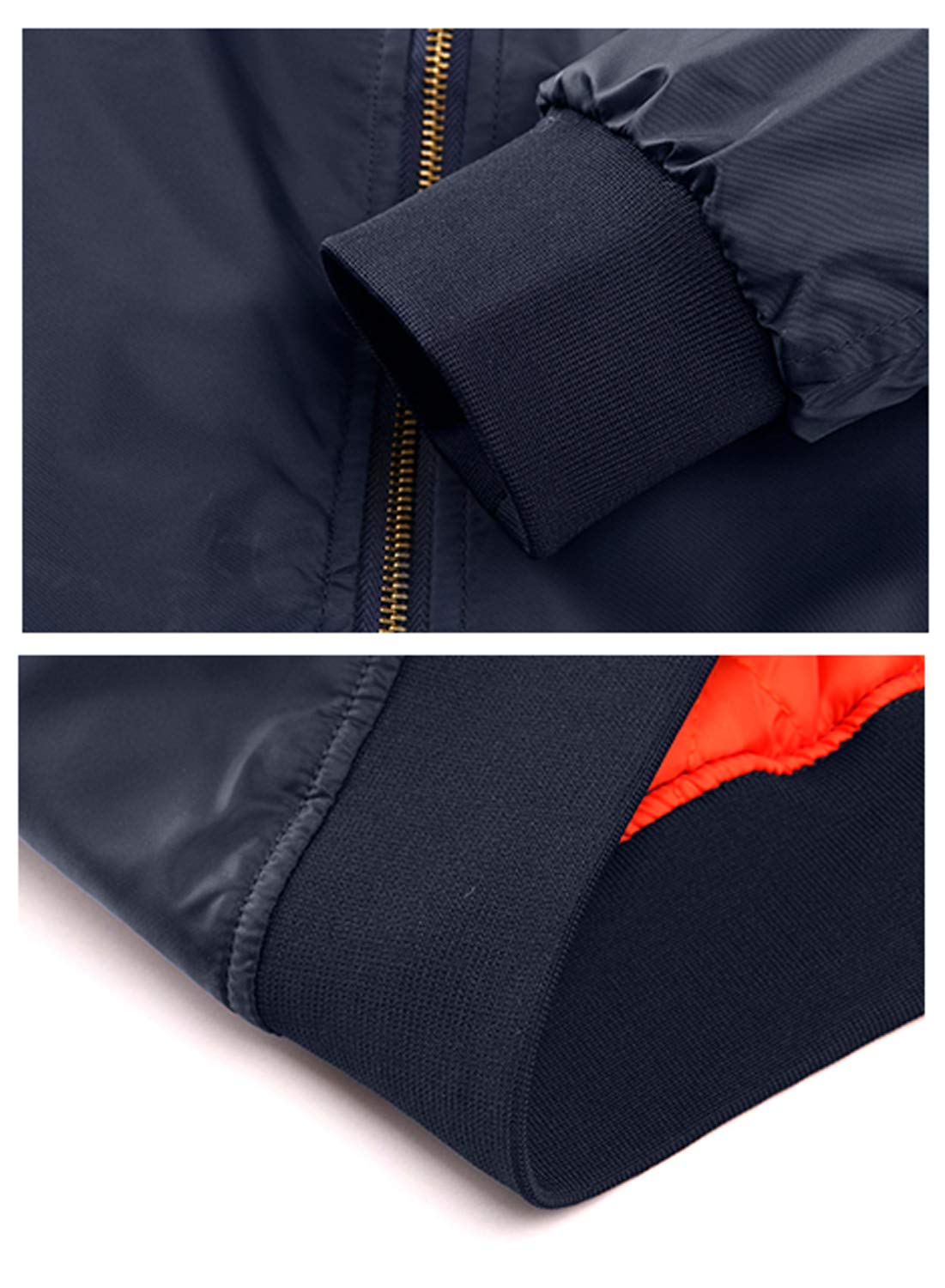 TACVASEN Mens Jackets Navy Bomber Jacket Winter Warm Coats Thicken Sportswear Zip pockets, S