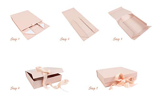 SKETCHGROUP Big Pink Gift Box with 2 Satin Ribbon and Magnetic Closure (A4 Size)