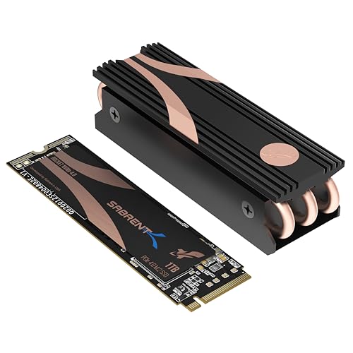 SABRENT 1TB Rocket Nvme PCIe 4.0 M.2 2280 Internal SSD Maximum Performance Solid State Drive with Heatsink (Latest Version) (SB-ROCKET-NVMe4-HTSK-1TB).