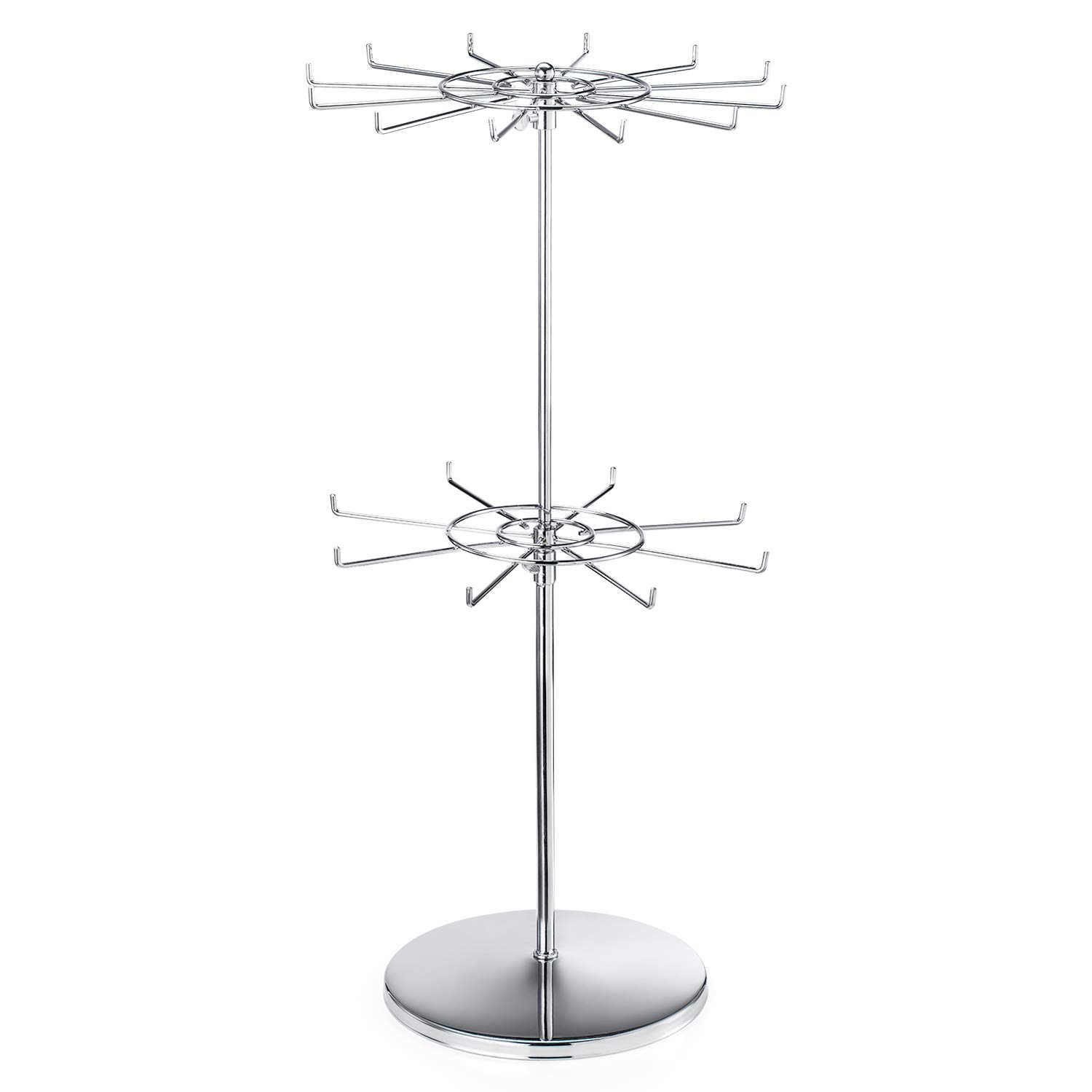 Polmart Heavy Duty Adjustable 2-Tier Countertop Spinner Display Stand, with Adjustable Height & Tiers