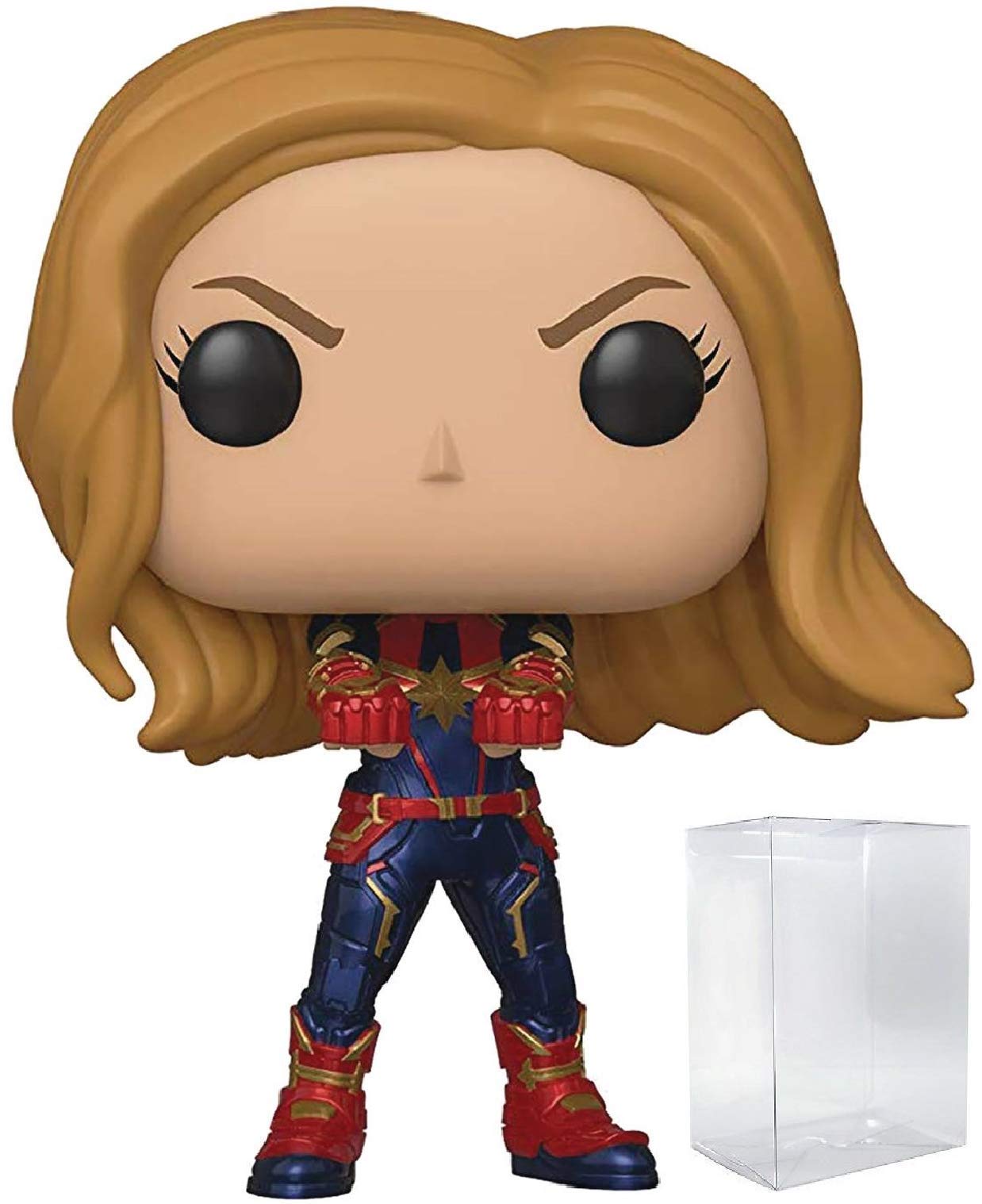 Marvel: Avengers Endgame - Captain Marvel Funko Pop! Vinyl Figure (Includes Compatible Pop Box Protector Case)