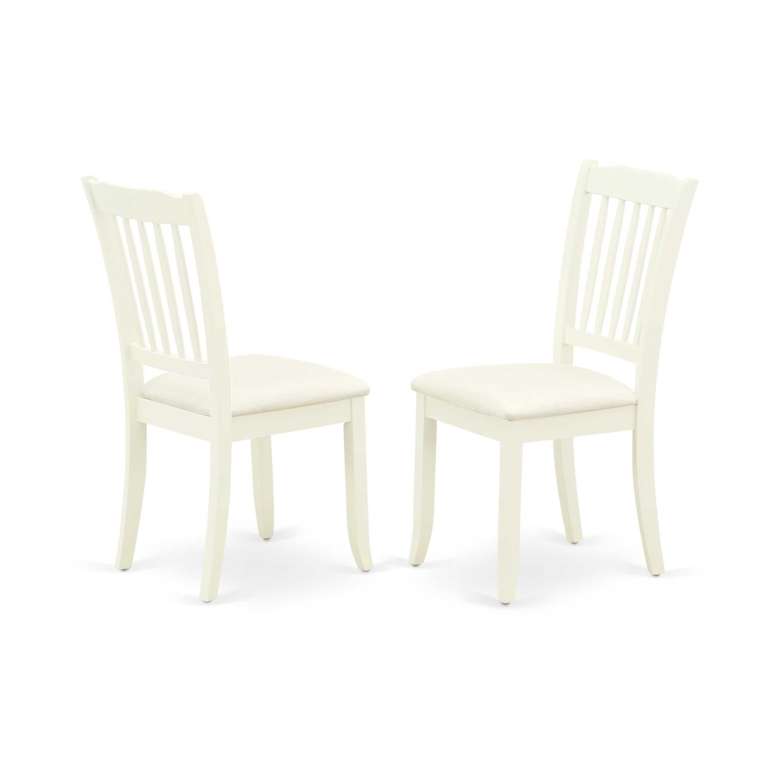 East West Furniture BODA5-WHI-C 5 Piece Dinette Set for 4 Includes a Round Kitchen Table and 4 Linen Fabric Upholstered Dining Chairs, 42x42 Inch, Linen White