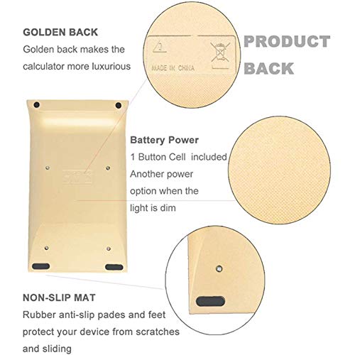 Financial Calculator Ultra Thin Solar Power Calculator Compact Size Solar Calculator, for Home Students Office Business(White)