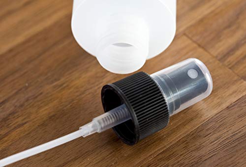 JUVITUS 4 oz / 120 ml Clear Natural Refillable Plastic Squeeze Bottle with Black Fine Mist Spray (12 pack)