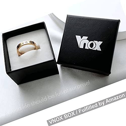 VNOX Roman Numeral Love Ring Wedding Band Engagement Promise Rings Set Valentine's Day Gift for Women Sister Wife