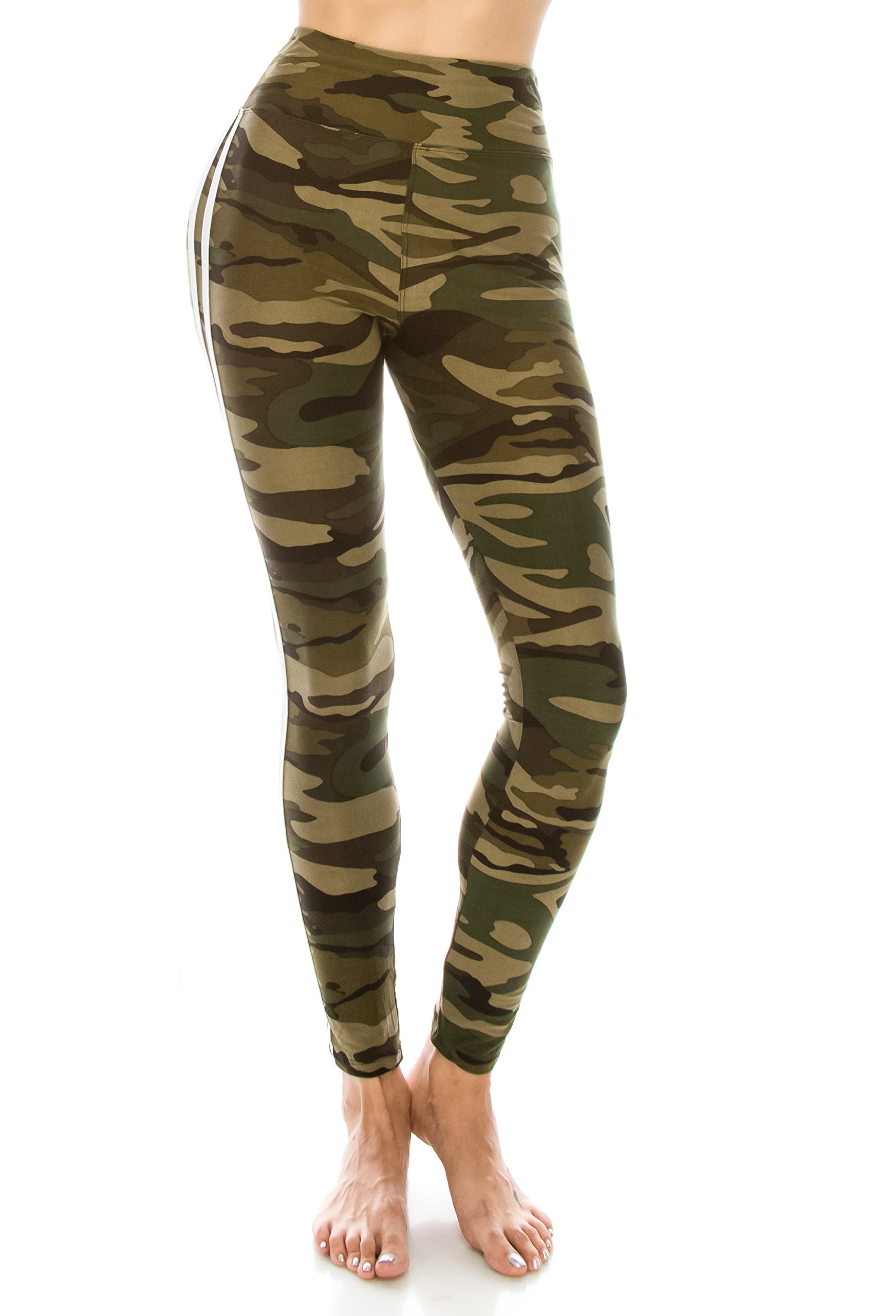ALWAYS Women's High Waist Yoga Leggings - Camo Military Army Premium Soft Stretch Workout Pants 143 Plus Size