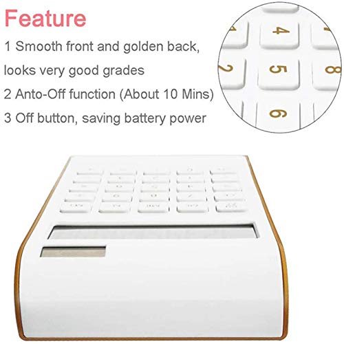 Financial Calculator Ultra Thin Solar Power Calculator Compact Size Solar Calculator, for Home Students Office Business(White)