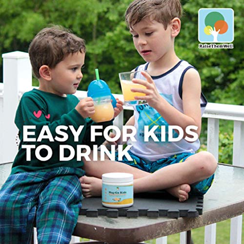 Raise Them Well Mag-Go Kids Magnesium Powder | Constipation Relief (Orange Burst) | 90 Servings per Tub