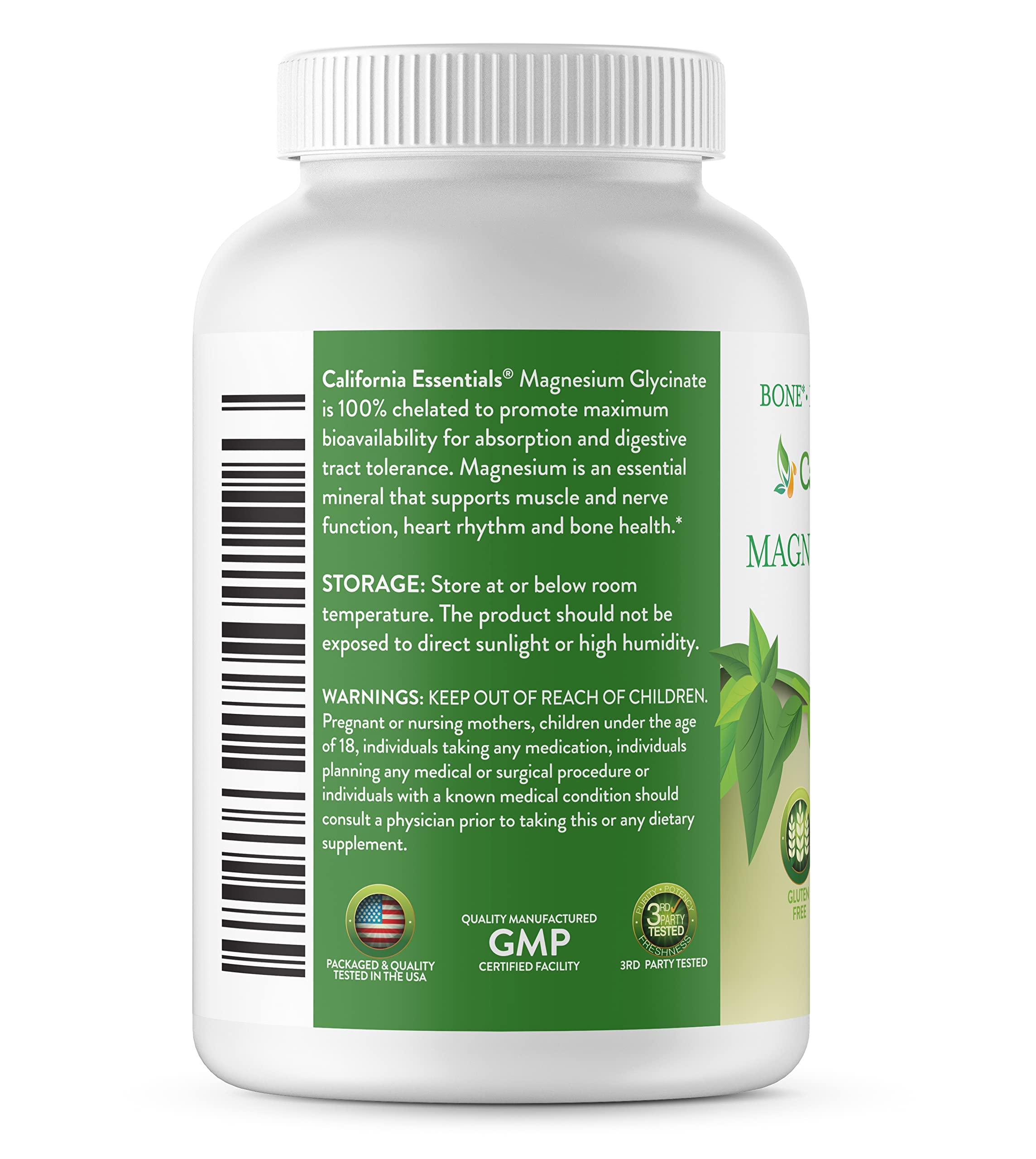 Magnesium Glycinate 400 - Chelated, High Absorption Magnesium for Muscle Relief, Bone & Heart Support -Vegan, Non-GMO, Gluten-Free 240 Tablets (Servings 120, Serving Size (2) 200mg Tablets)