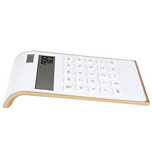 Financial Calculator Ultra Thin Solar Power Calculator Compact Size Solar Calculator, for Home Students Office Business(White)