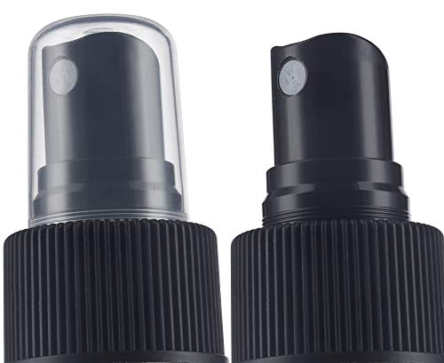 JUVITUS 4 oz / 120 ml Clear Natural Refillable Plastic Squeeze Bottle with Black Fine Mist Spray (12 pack)