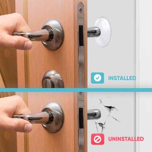 Strongest Wall Door Handle Stopper 2" Set. 6 Pieces of Clear Rubber Door Knob, Round Wall Shield Cushion. Quiet Wall Protector for Door Handle. Guard Door Bumper Wall Protector Silencer. Self Adhesive