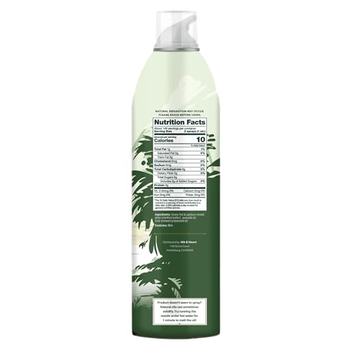 4th & Heart Original Ghee Oil Non-Stick Cooking Spray, Made with Grass-Fed, Pasture-Raised Ghee, Keto, Lactose-Free, Certified Paleo Baking Spray (5oz)