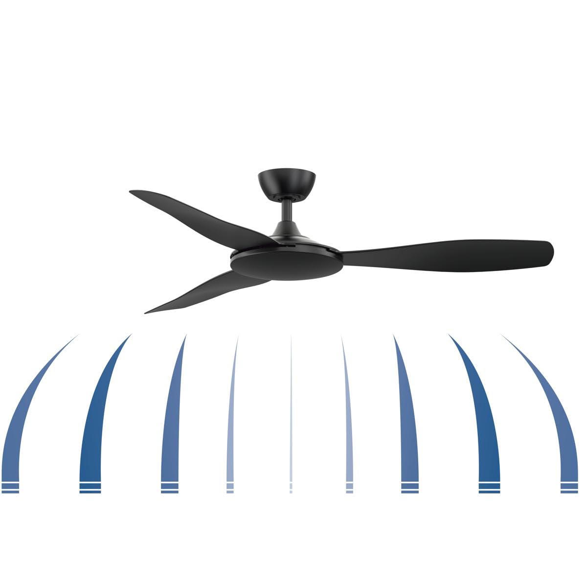 Fanimation GlideAire Indoor/Outdoor Ceiling Fan with Black Blades 52 inch - Black