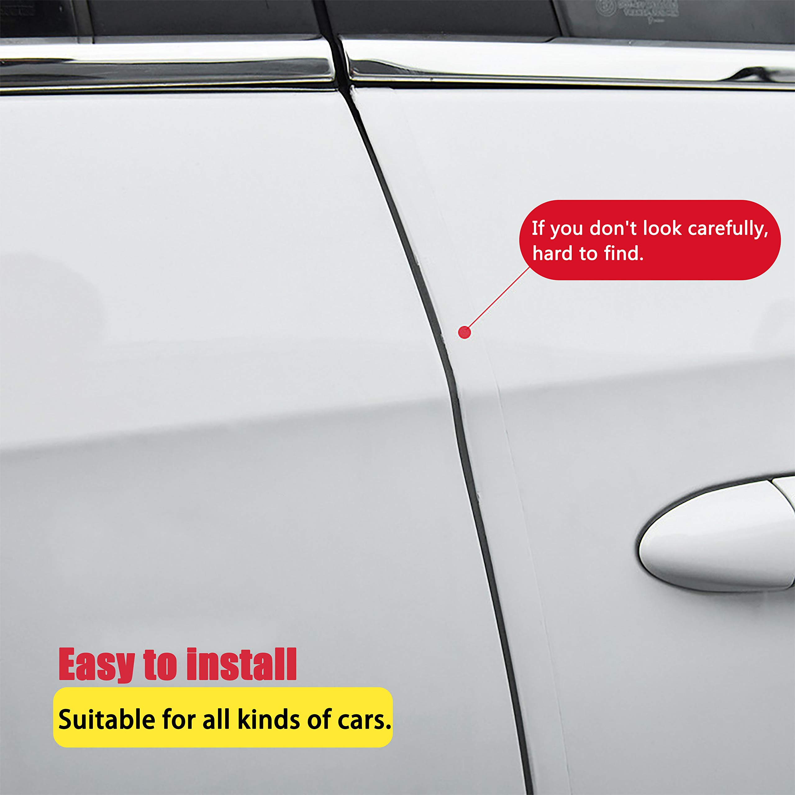Universal Car Door’s Collision-Proof Strips Car Door Edge Guards Anti-Collision Adhesive Strip Invisible Transparent Bumper, Scratch-Resistant Body, Protect Car Door, Rear Bumper(33Ft x 2.8In)