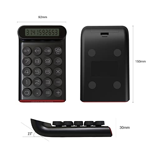 QONIA Retro Calculator Mechanical Keyboard Portable Computer 10 Digit LCD Display Financial Office Fashion Calculator-Pink