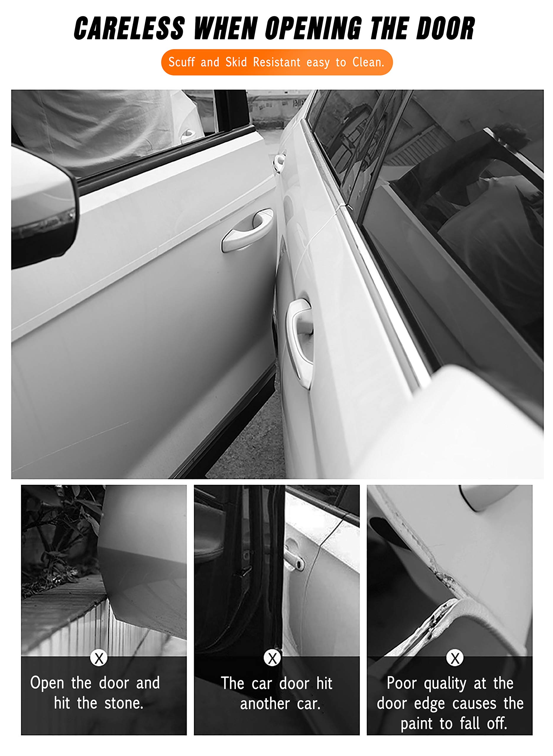 Universal Car Door’s Collision-Proof Strips Car Door Edge Guards Anti-Collision Adhesive Strip Invisible Transparent Bumper, Scratch-Resistant Body, Protect Car Door, Rear Bumper(33Ft x 2.8In)