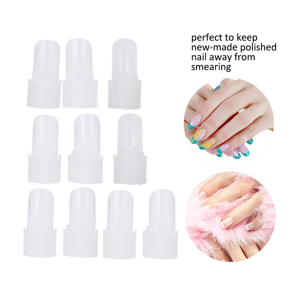 FILFEEL Nail Polish Protector, 20Pcs Manicure Cover Finger Varnish Nail Art Tips Clip Holder