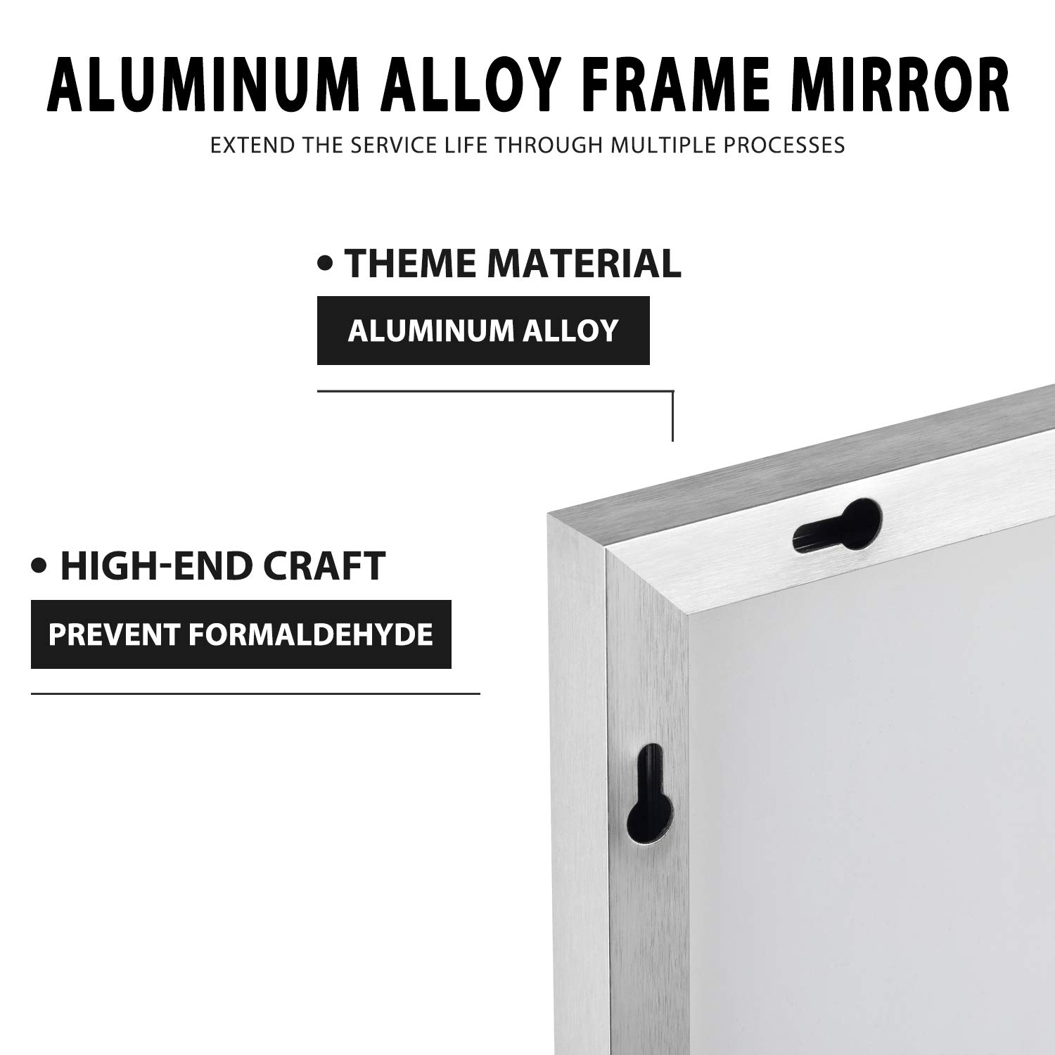 self Full Length Floor Mirror 65"x22" Large Rectangle Wall Mirror Standing Hanging or Leaning Against Wall for Bedroom, Dressing and Wall-Mounted Thin Frame Mirror - Oxidized Silver