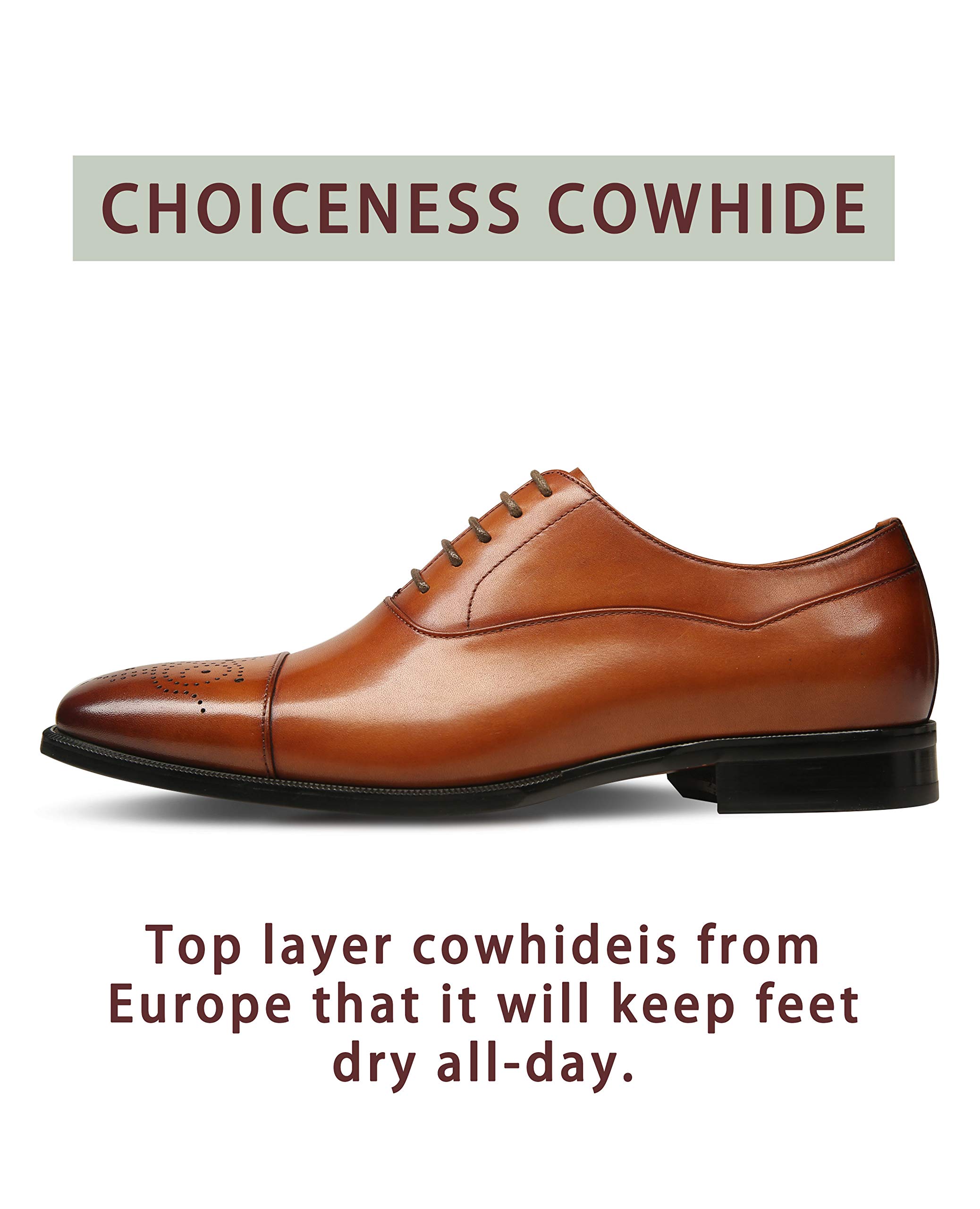 Latest Model Men Dress Shoes Formal Oxford Office Genuine Leather Shoes Brown