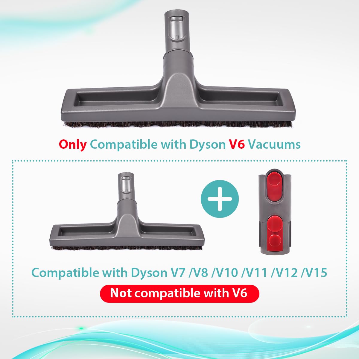 KEEPOW V7 V8 V10 V11 Hardwood Floor Attachment Tool FlatOut Head & Converter Adapter Compatible with Dyson Cordless Stick Vacuum Cleaners