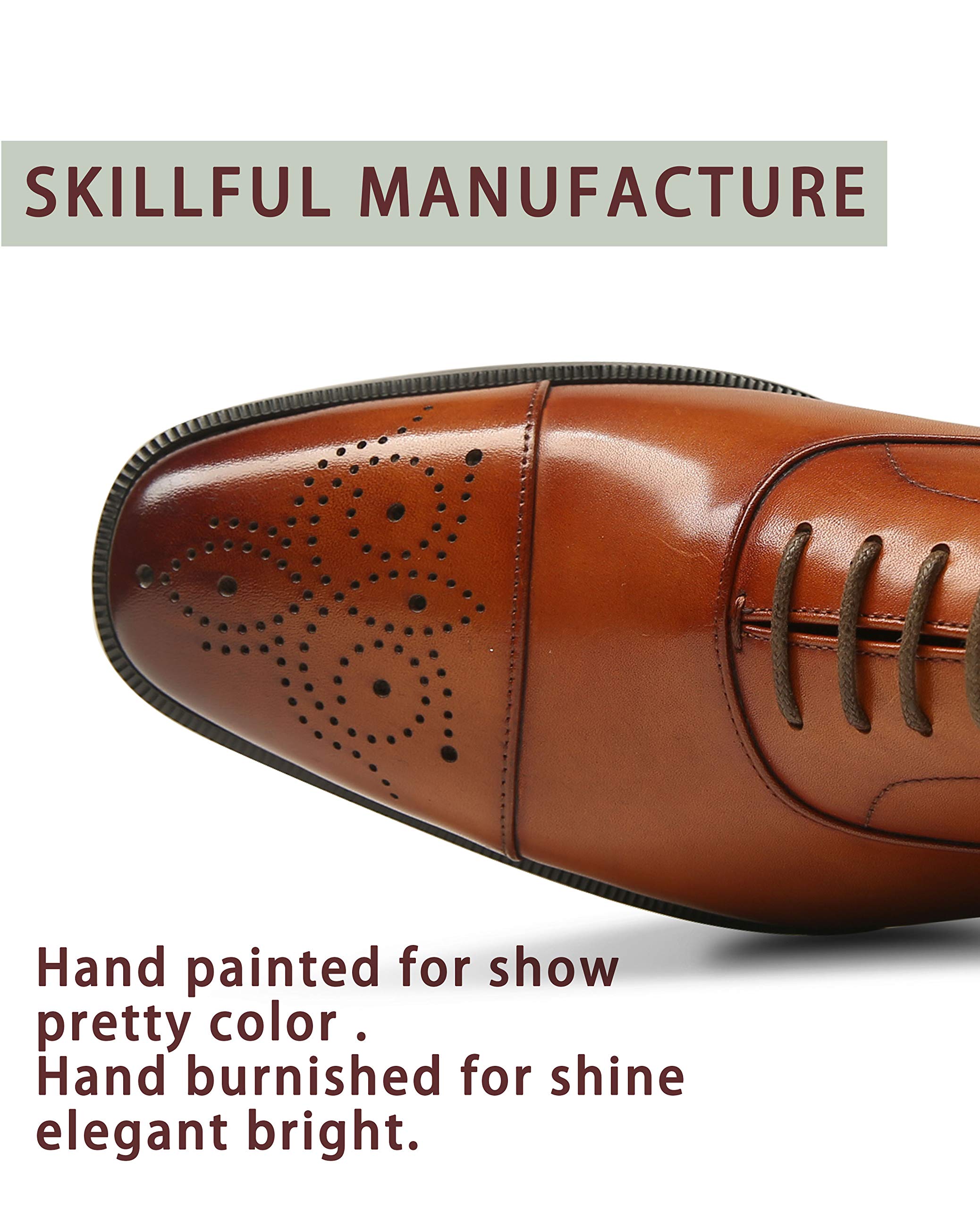 Latest Model Men Dress Shoes Formal Oxford Office Genuine Leather Shoes Brown