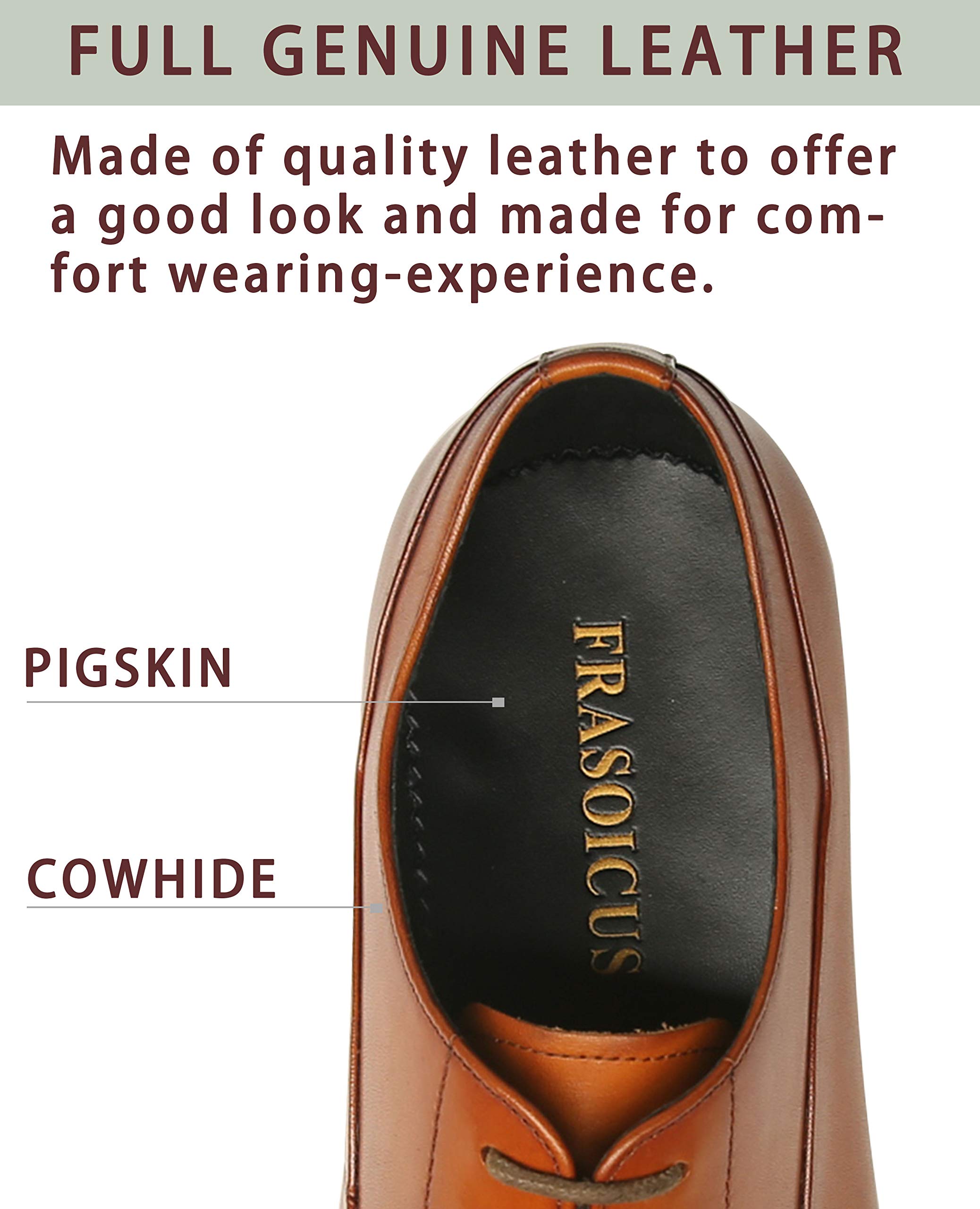 Latest Model Men Dress Shoes Formal Oxford Office Genuine Leather Shoes Brown
