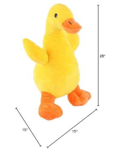 Plush Squeaky Dog Toy, Wakeu Cute Yellow Duck Stuffing Durable Interactive Toy, Dog Chew Toys for Aggressive Chewers Sound Chew, Small Medium Dogs Puppy Cat Grinding Teeth Toy
