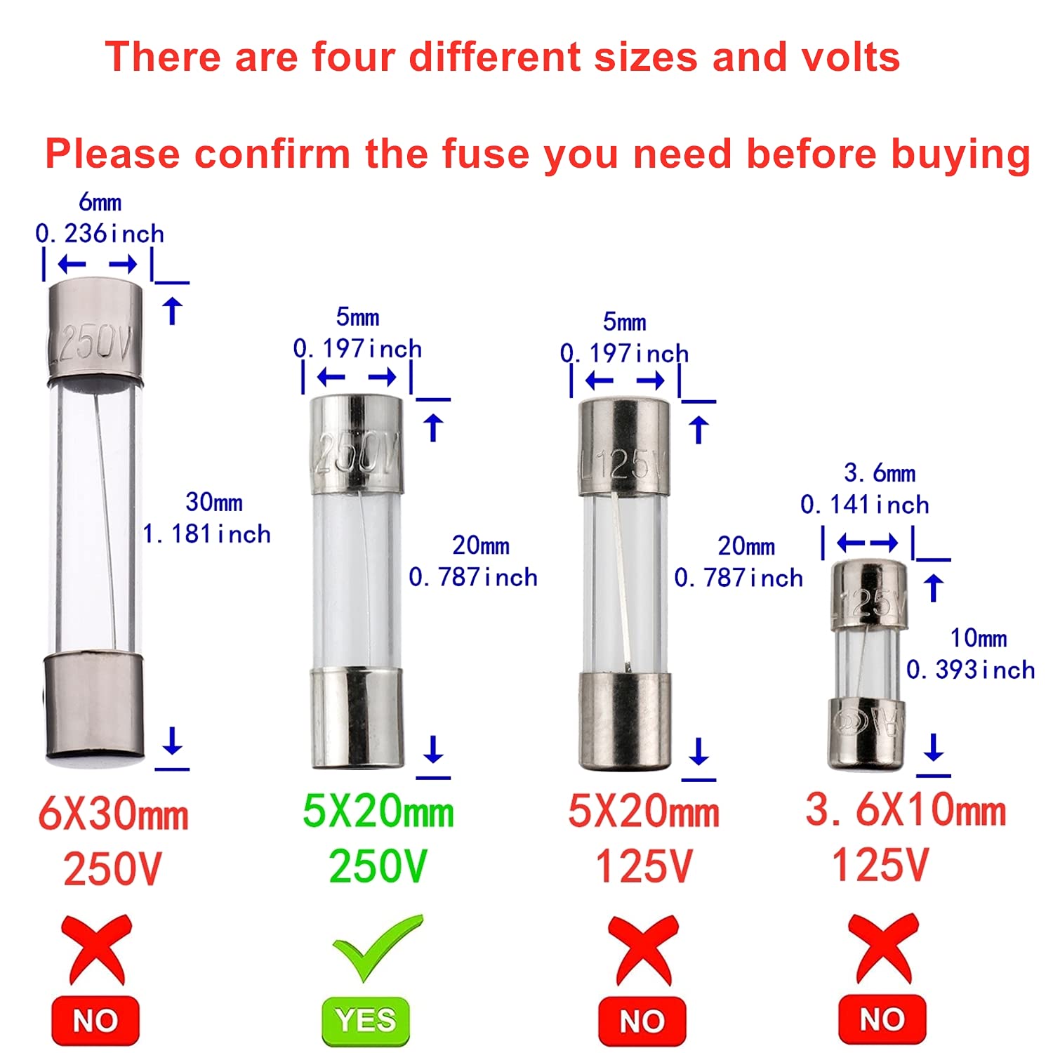 BOJACK 15 Values 150 pcs Fast Blow Glass Fuses Assortment Kit 5x20 mm 250 V 0.1 0.2 0.25 0.5 1 1.5 2 3 4 5 8 10 12 15 20 A packag in a Clear Plastic Box