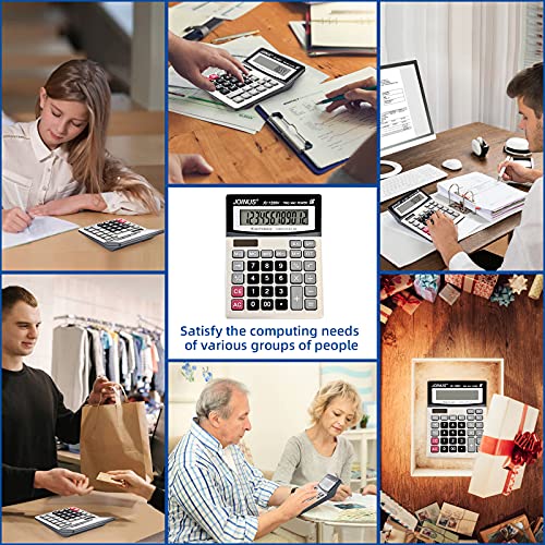 Calculator, Standard Function Desktop Calculator with 12-Digit Large LCD Display and Big Sensitive Computer Keys, Solar Battery Dual Power Calculator,Easy to use Basic Calculator