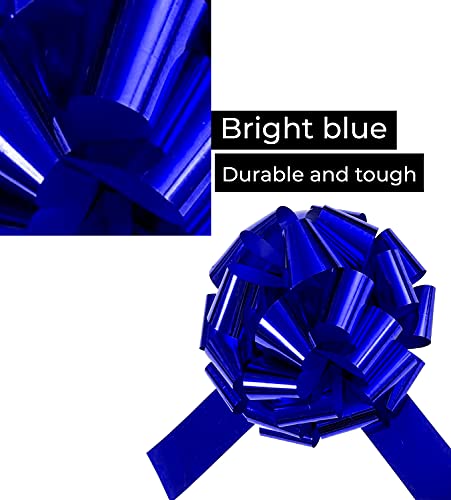 Insta Bows 18 Inch Giant Car Bow Blue Large Gift Bow 18" Metallic Blue Giant Bow for Car Instant Big Bow for Toy Car Or Extra Large Christmas Gift Instabow Big Blue Bow
