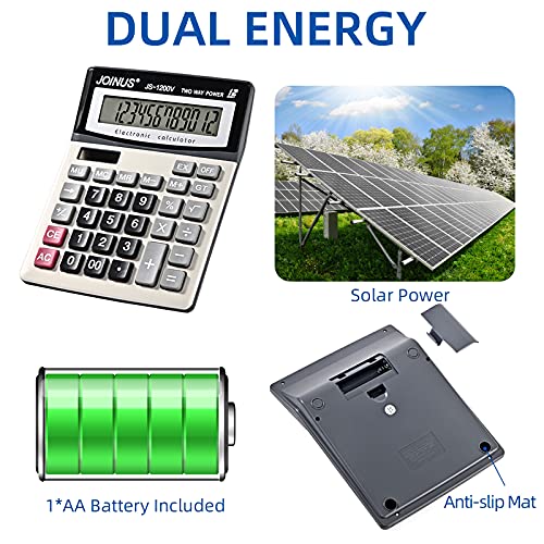 Calculator, Standard Function Desktop Calculator with 12-Digit Large LCD Display and Big Sensitive Computer Keys, Solar Battery Dual Power Calculator,Easy to use Basic Calculator