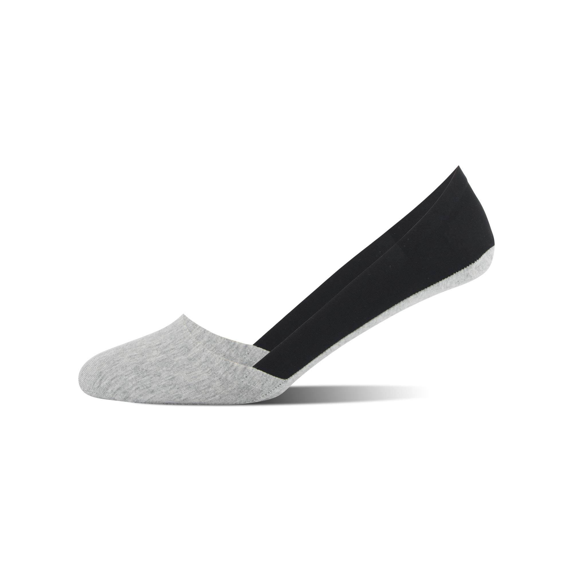 Peds Women's Smooth Edge No Show Socks, Multipairs, Heather Gray/Black (6-Pairs), Shoe Size: 5-10