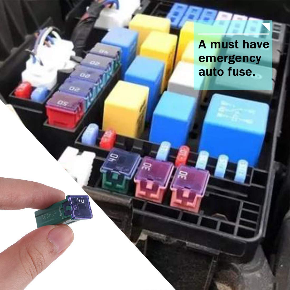 30 pc Automotive Combination Low and Tall/STD Profile Box Shaped Assortment Fuse Kit for Ford, Chevy/GM, Nissan, and Toyota Pickup Trucks, Cars and SUVs