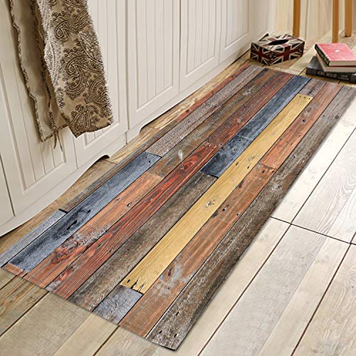 Flannel Mat Non Slip Bright 3D Print for Bedside and Living Room,Clearance MatS Absorbent Moisture Dust Forlaundry Room,Bath Rugs Sponge Foam Soft for Bathroom and KitchenRustic Old Wooden Board