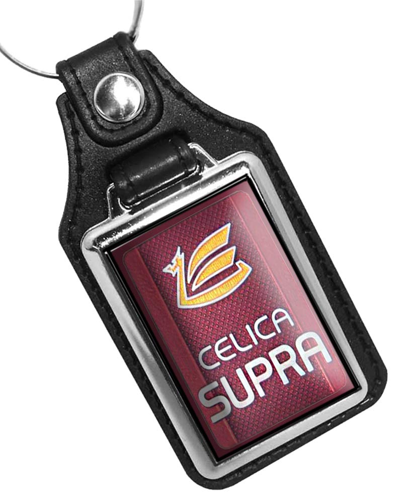 Brotherhood 1985 Celica Supra Emblem Design Keychain Key Holder Faux Leather Key Ring For Men Heavy Duty Car Keyring For Men and Women