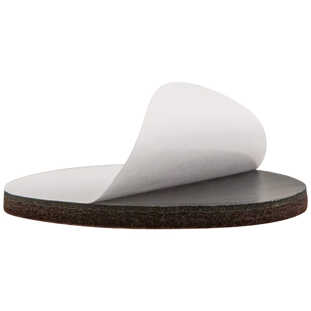 SoftTouch 3" Round Heavy-Duty Felt Furniture Pads - Protect Surfaces from Scratches & Damage, Brown (16 Pack)