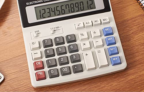 Calculators, Standard 12 Digit Calculator, Simple Desk Calculator Large Display, Big Button Calculators Desktop, Basic Handheld Solar Battery Powered Calculator for Students Home Office Business