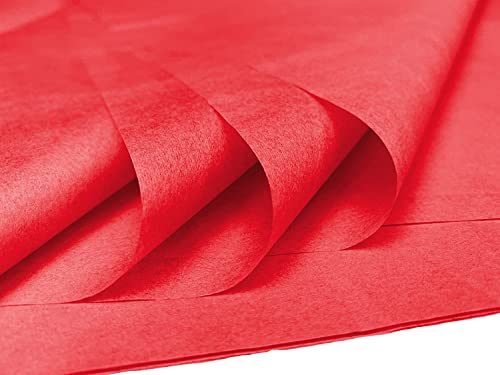 100 Pcs Red Tissue Paper Bulk Metallic Valentines Day Tissue Paper for Gift Wrapping Birthday DIY Arts Crafts, 50x35CM (red)