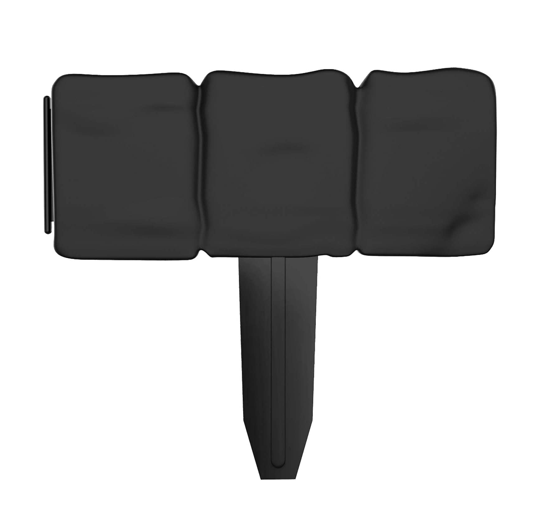 Plastic Garden Edging Stone-Look Border- Decorative Flower Bed Fence for Landscaping, 10 Pieces of Black Interlocking Lawn Stakes (8’)