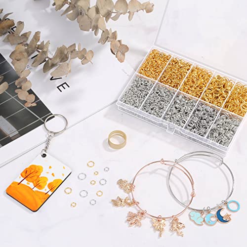 Jump Rings for Jewelry Making, 4600Pcs Silver and Gold Jump Rings with Jump Rings Open/Close Tools for Jewelry Making and Necklace Repair (Assorted Sizes)