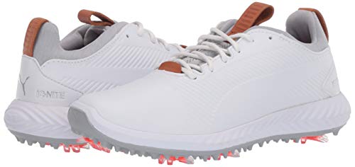 Puma Golf Unisex-Kid's Ignite Pwradapt 2.0 Golf Shoe, Puma White-Puma White, 6 M US Big Kid