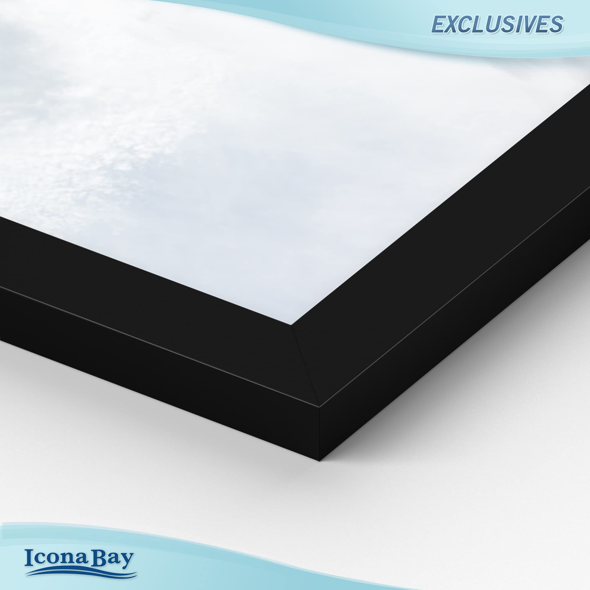 Icona Bay 4x6 Picture Frames (Black, 3 Pack), Sturdy Wood Composite Photo Frames 4 x 6, Sleek Design, Table Top or Wall Mount, Exclusives Collection