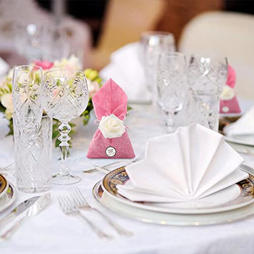 12Pcs Fabric Burlap Gift Bags with Drawstrings,Mini Muslin Cloth Jewelry Bags,Small Drawstrings Pouch Party Favor Fags for Packaging,Wedding Favor Bags,Sachet Bags Empty(4x7.2Inch)