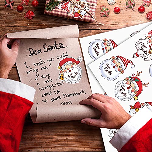 60 Pcs from Santa Tag Stickers Christmas Gift Name Labels for Holiday Festive Gift Wrapping Party Favors