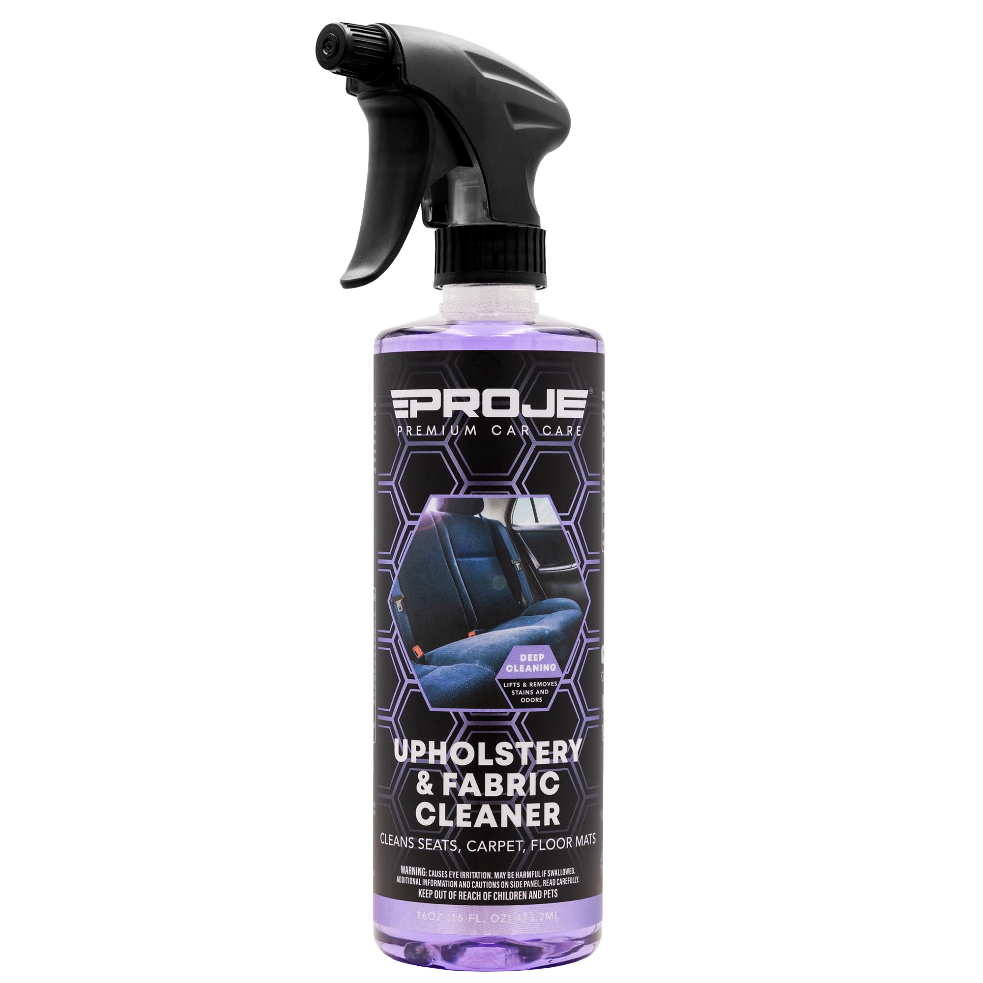 PROJE' Upholstery & Fabric Cleaner - Effective Carpet Cleaner - Stain remover - Eliminates Odors - Car Seat Cleaner - 16 Fl Oz