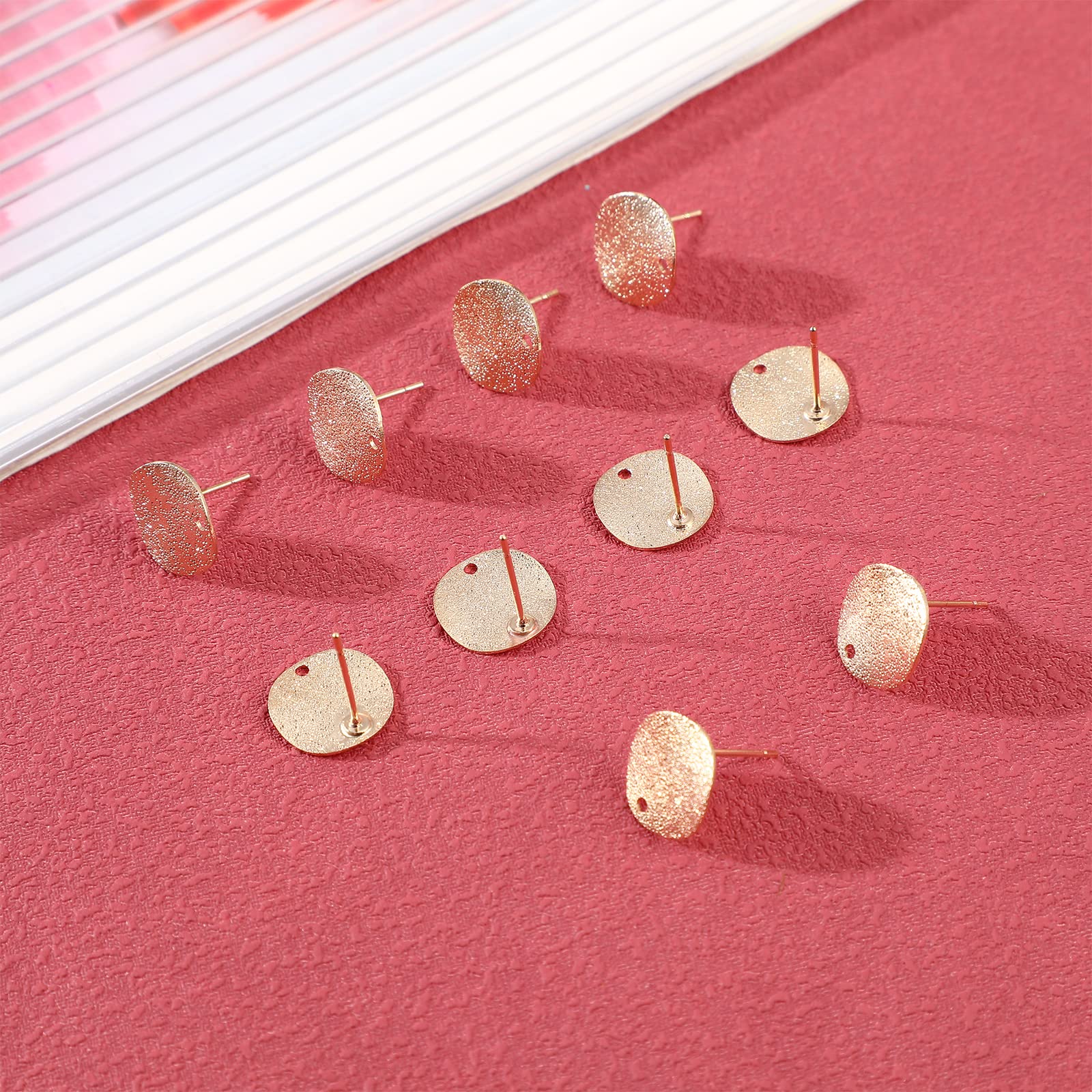 20PCS Alloy Earrings Post Blank Base with Loop Ear Pins earring studs for DIY Jewelry Making (Golden)