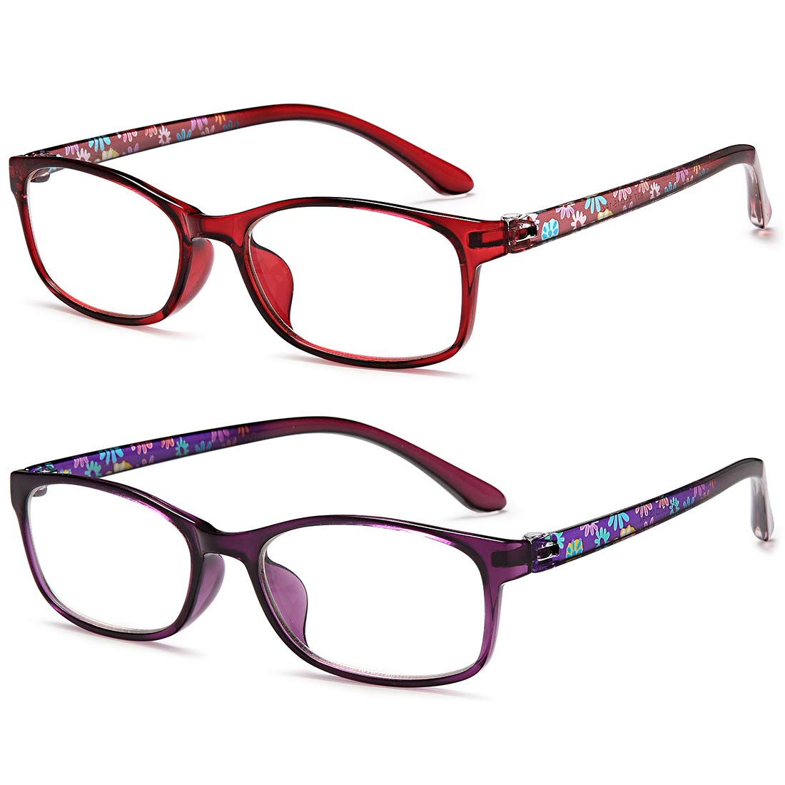 EYEURL Reading Glasses for Women Blue Light Blocking - 2 Pack Computer Readers Choose Your Magnification +2.25