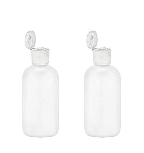 Grand Parfums Empty 3.4 Oz Plastic Flip Cap Squeezable Refillable Dispensing Bottles, Hand Gel, Shampoo, Lotion Handy Purse Travel White HDPE Boston Round Snap on Cap